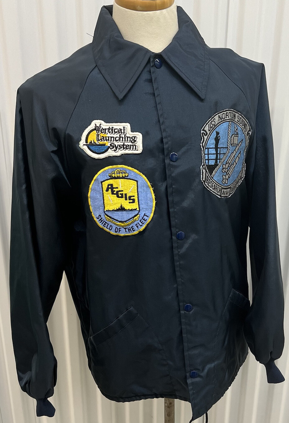 Vintage US Navy Satin Jacket L Duckster Lined EXCELLE… - Gem