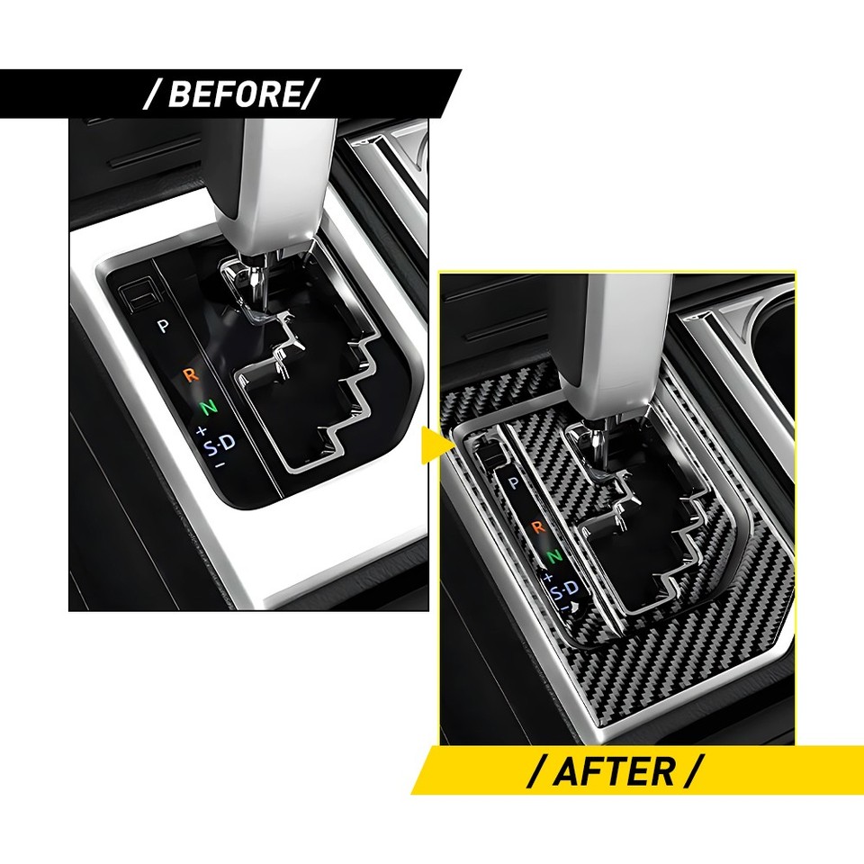 Car Carbon Fiber Gear Shifter Panel Cover Trim For Toyota Tundra 2014 ...