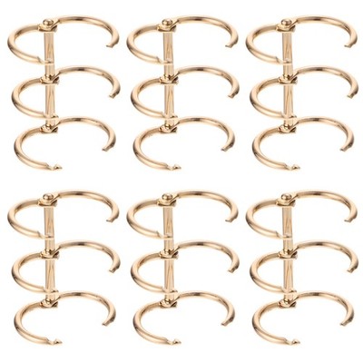 6 Pcs Metal Buckle Office Metallic Loose Leaf Binder Ring Binders Rings ...