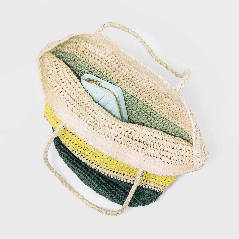 Universal Thread Paper Straw Beach Double Strap Shoulder Bag Multicolor ...