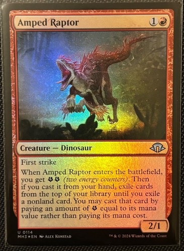 MTG Modern Horizons 3 Amped Raptor NM Foil (Uncommon) | eBay Australia