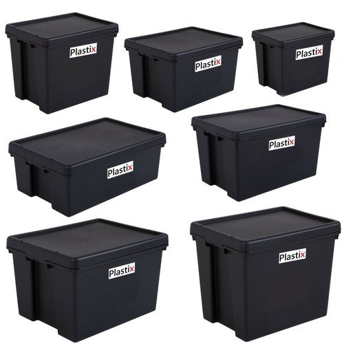 STRONG BAM HEAVY DUTY PLASTIC STORAGE BOX BOXES WITH LIDS RECYCLED ...