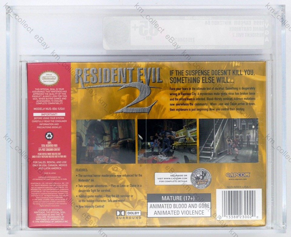 Resident Evil 2 | Nintendo 64 N64 | NEW SEALED GRADED VGA 85+ GOLD | eBay