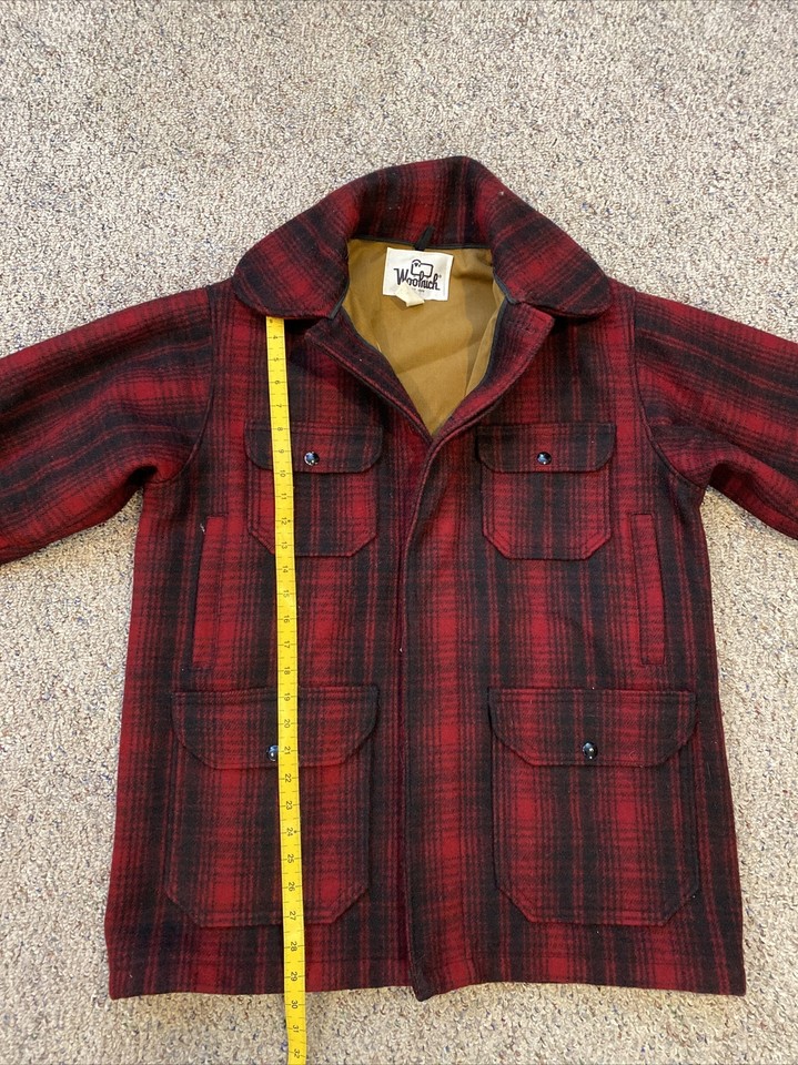 Men's Vtg WOOLRICH Red Plaid Wool Hunting Outdoor Heavy Jacket Size: 40 ...