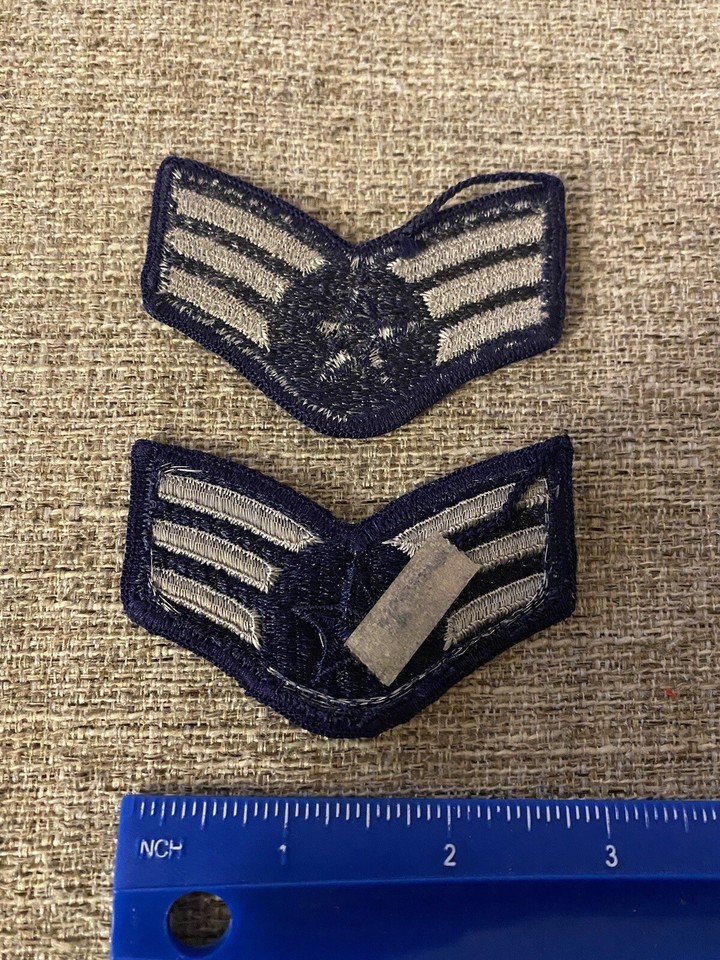Pair Of Small US Air Force Senior Airman Enlisted Rank Patches USAF ...