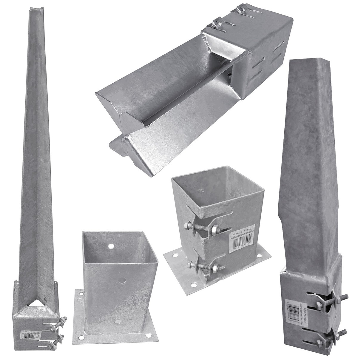 Metal Fence Post Anchors Heavy Duty Galvanised Bolt Down Post Support