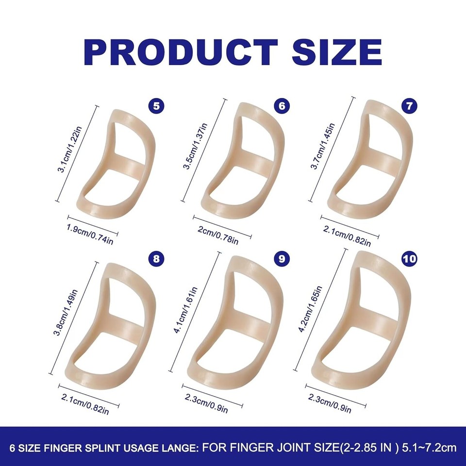 6 Pack Oval Finger Splints Waterproof Finger Splint for Arthritis ...