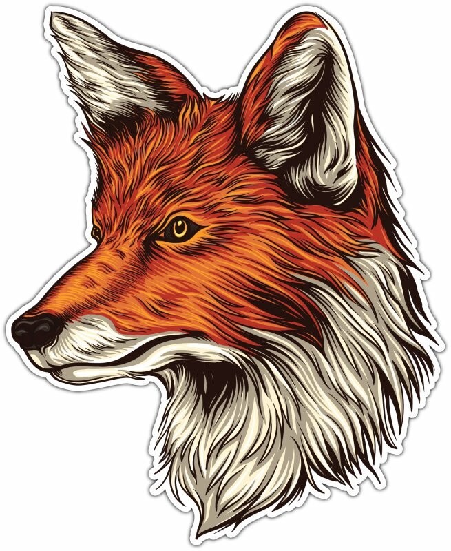 Furry Fox Face Animal Wildlife Car Bumper Vinyl Sticker Decal 4"X5" | eBay