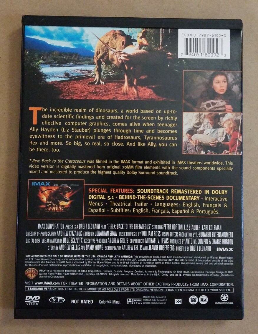 IMAX - T-Rex - Back to the Cretaceous (DVD, 2001) 794051800923 | eBay
