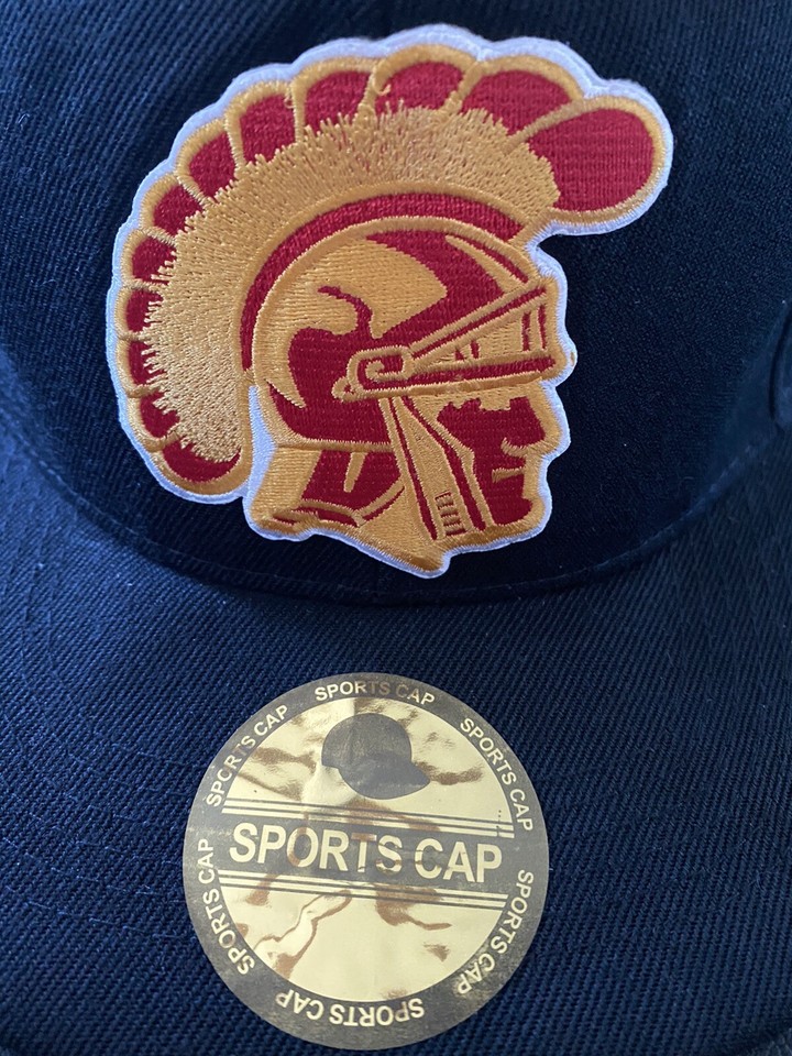 USC TROJANS SOUTHERN CAL HELMET LOGO FOOTBALL BLACK SNAPBACK HAT CAP ...