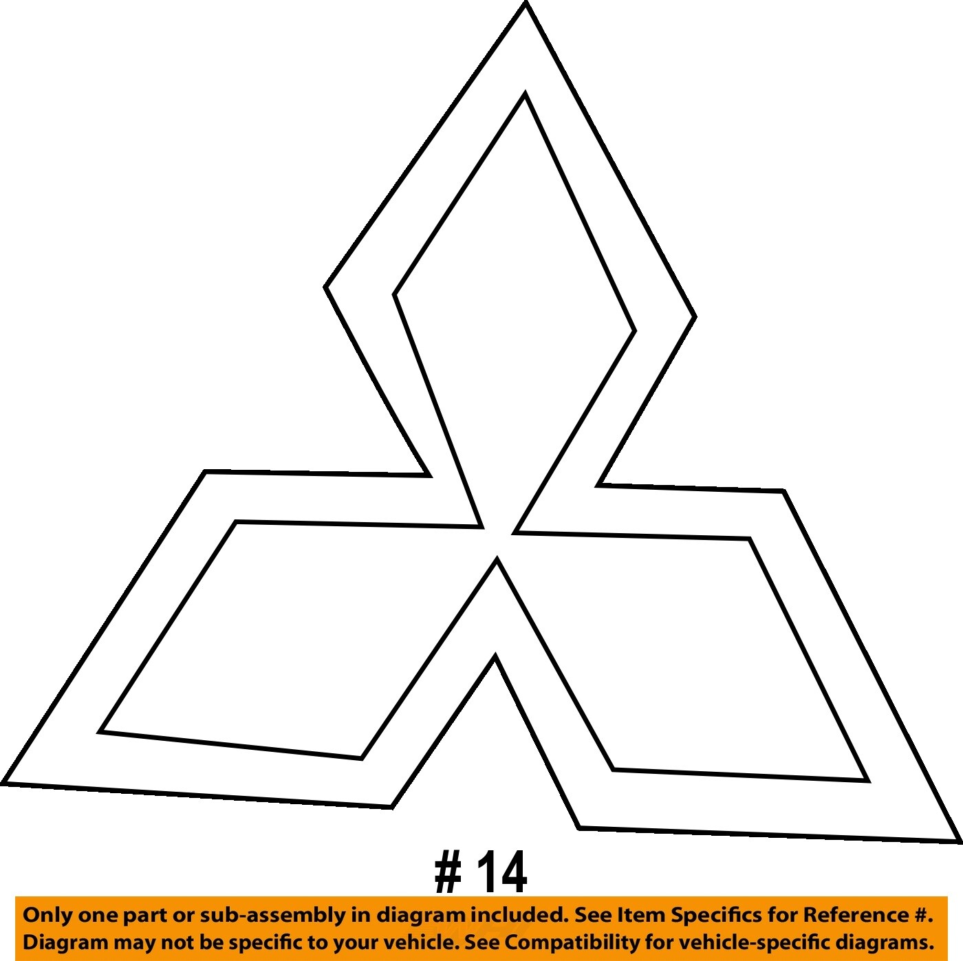 MITSUBISHI OEM 02-05 Eclipse Front Bumper-Emblem Badge Nameplate ...