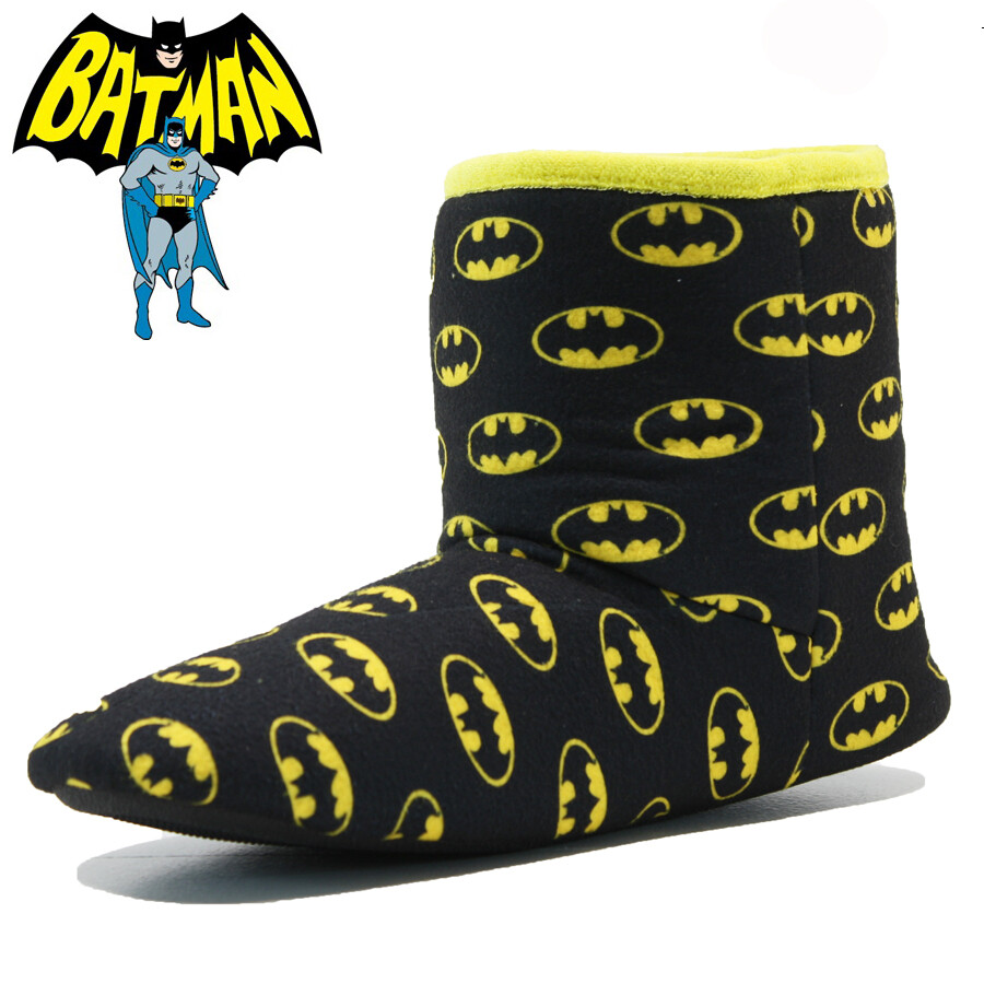 MENS BATMAN DC NOVELTY BOOTS ANKLE FLEECE LINED WARM SHOES BOOTIES ...