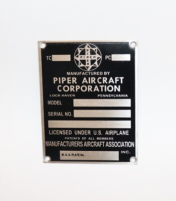 Piper Plate, Lock Haven | eBay