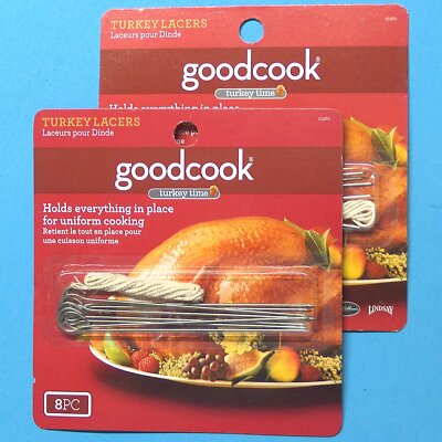 K338C 2 Packs of Turkey Lacers: 16 Pins & 2 Laces Total, Goodcook Time ...