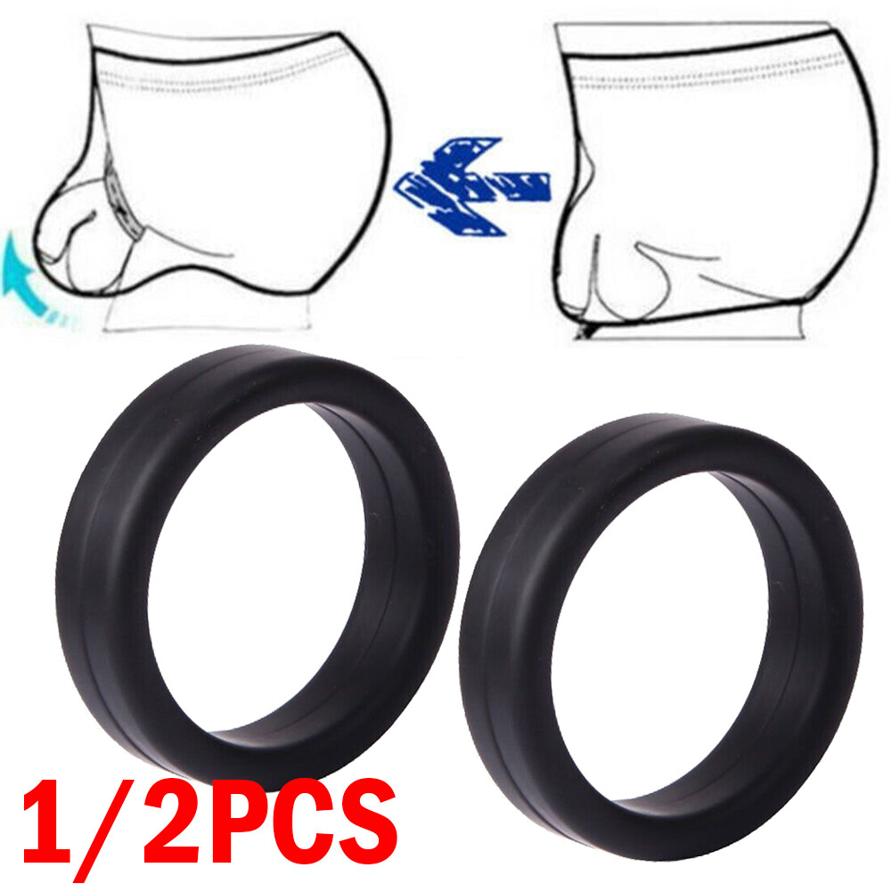 Mens Sexy Black O-Ring High Elastic soft Thong C-strap Ring Circle ...