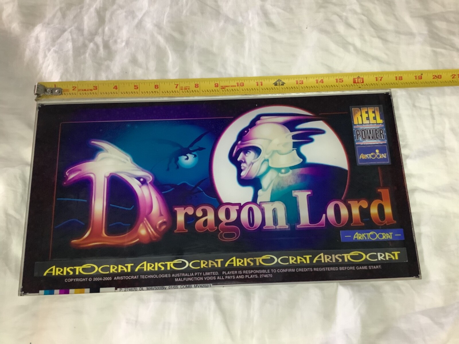 Slot Machine Plastic Insert Face Plate Dragon Lord | eBay