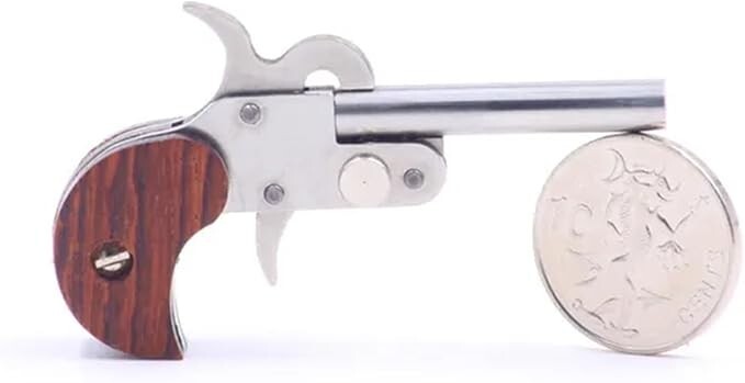 Miniature Derringer 2mm Pinfire Gun Key chain Model with Bullet Shells ...