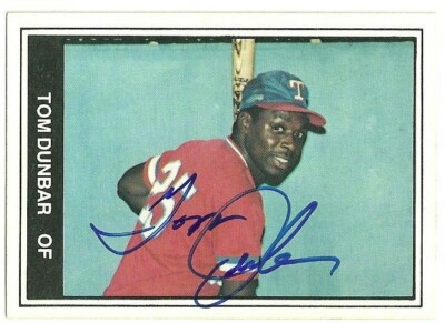 1982 TCMA Tulsa Drillers TOM TOMMY DUNBAR Signed Card autograph RANGERS ...