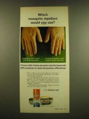 1966 S.C. Johnson Off! Insect repellent Ad - Which mosquito repellent ...