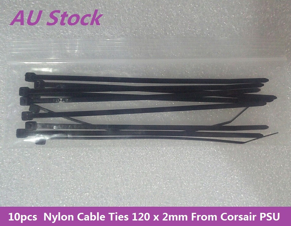 20pcs Nylon Cable Ties 120x2mm part from Corsair PSU Black PC DIY Cable ...