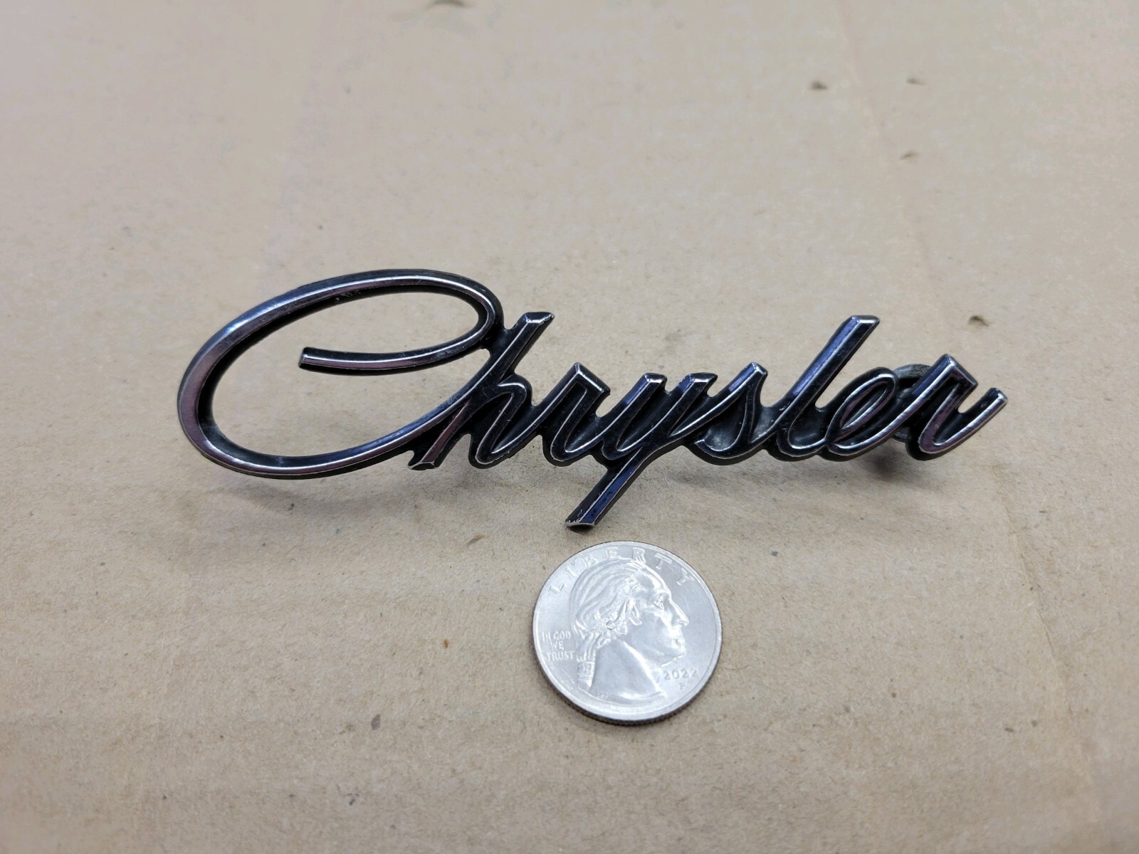 Chrysler OEM 1972 1973 Newport New Yorker 4 3/8 Script Emblem Badge ...