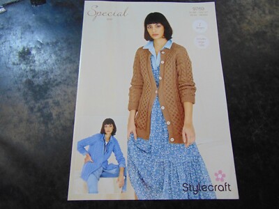 Stylecraft Aran Pattern 9769 Cardigans 32/34 - 48/50 ins 2 Designs ...