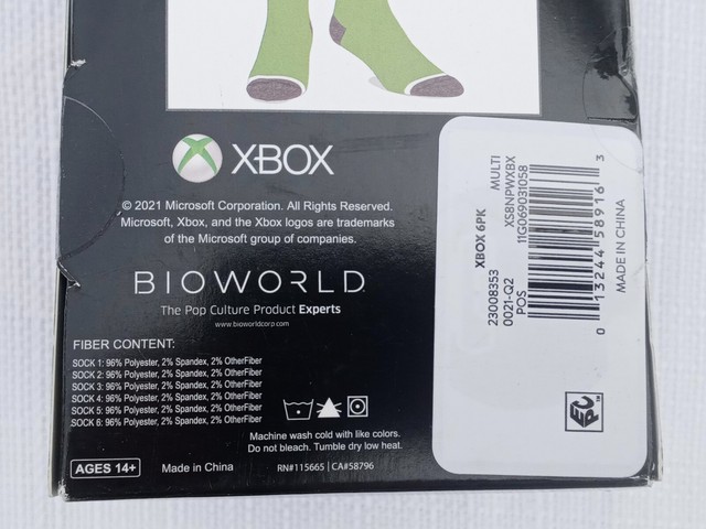 Microsoft Xbox 2 Packs-11 Pairs Casual Crew Socks Bioworld Shoe Size 8 ...