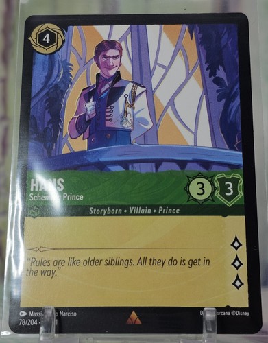 Disney Lorcana Card Hans - Sneaky Prince 78/204 Rare | eBay