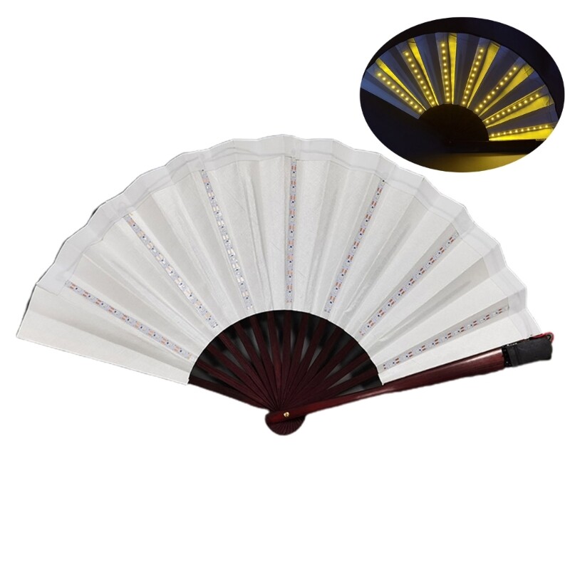 LED Flashing Hand Fan Creative Folding Hand Fan Dance Performances ...