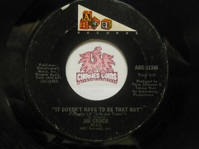 Jim Croce: One Less Set Of Footsteps / Doesn't Have To Be That, 45 RPM ...