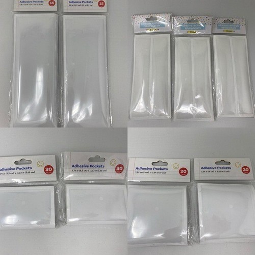 Clear Adhesive Pockets Set Nameplate Rectangle Square Rectangle 190 PC ...