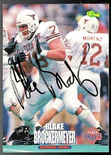 1995 CLASSIC DRAFT ROOKIE BLAKE BROCKERMEYER PANTHERS SIGNED NFL ...