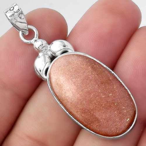 Natural Sunstone - Namibia 925 Sterling Silver Pendant Jewelry P-1694 | eBay