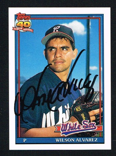 Wilson Alvarez #378 signed autograph auto 1991 Topps Baseball Trading ...