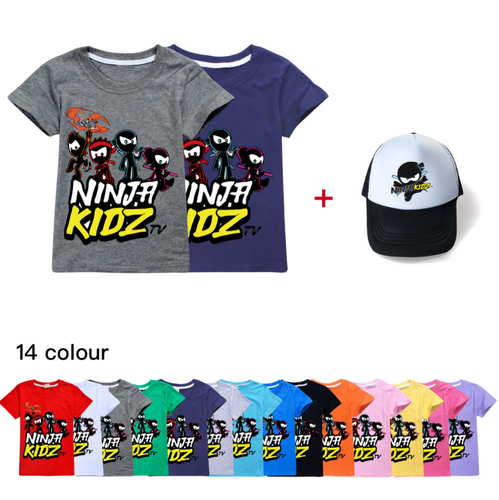 Kids Ninja Kidz Tv T-shirt Short Sleeve Top +Baseball Cap Set Birthday ...