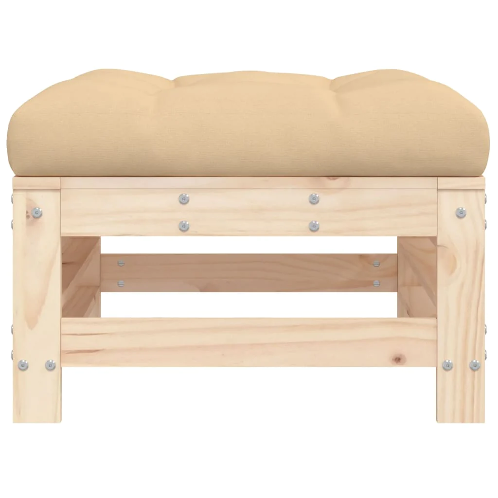 vidaXL Garden Footstools with Cushions 2pcs Solid Wood Pine | eBay ...