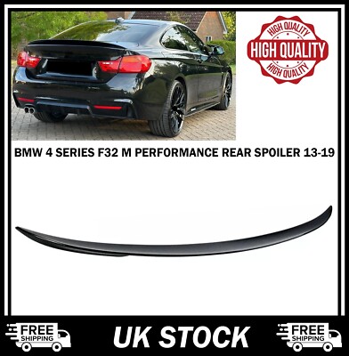 REAR BOOT LIP SPOILER MP STYLE FOR BMW 4 SERIES COUPE F32 GLOSS BLACK ...