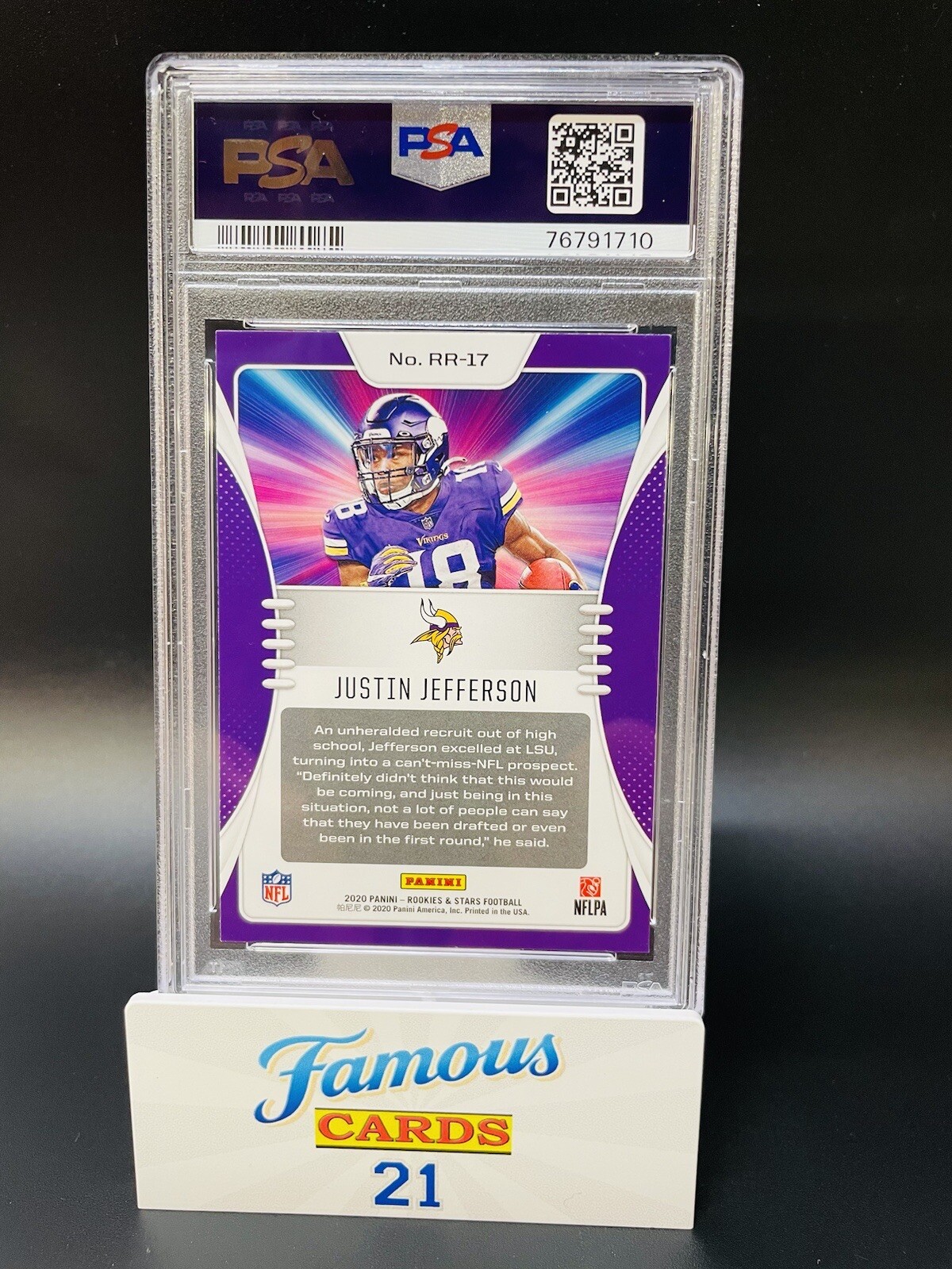 2020 Panini Rookies & Stars Justin Jefferson Rookie Card Rookie Rush ...