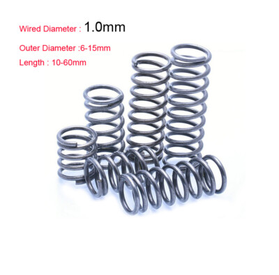 1.0x6x10mm to 1.0x15x60mm Spring Steel Compression Springs 1.0mm Wired ...