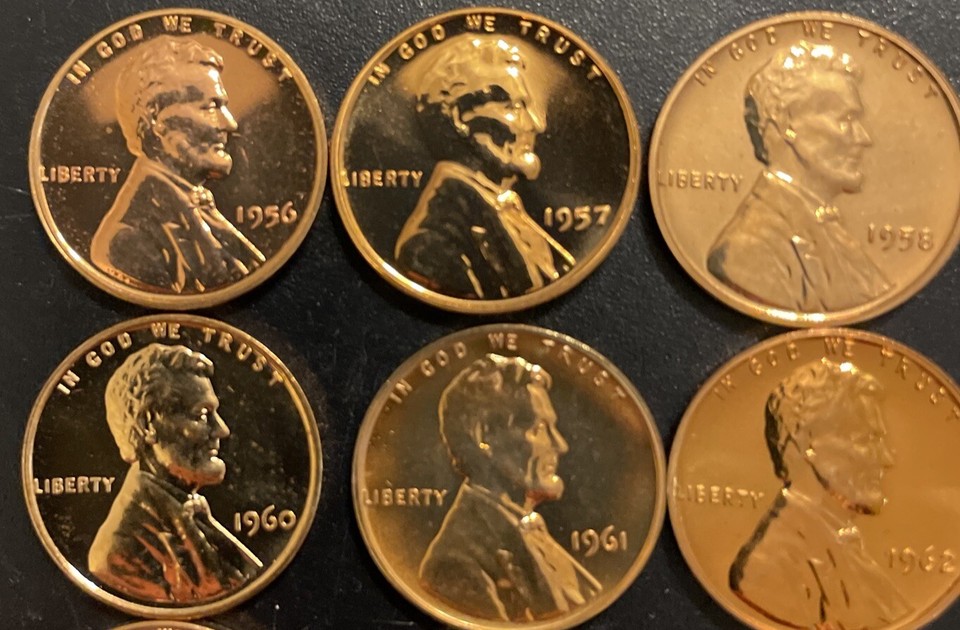 1956-1967 Proof & SMS Lincoln Wheat & Memorial Gem Pennies From Phila ...