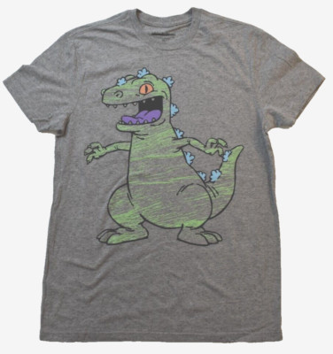 Nickelodeon Mens Rugrats Reptar Drawing Speckled Gray Shirt New S, M, L ...
