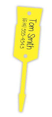 Yellow - Large Arrow Key Tags/ID Tags Light Weight Economy Tags - Size ...