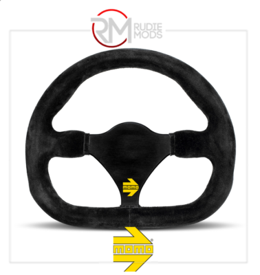 Official MOMO MOD.27 STEERING WHEEL - BLACK SUEDE Ø270mm M11150272721L ...