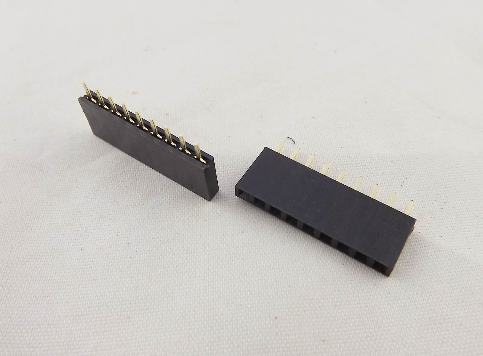 10x Pitch 1x 9 Pin 2.54mm Female Single Row Straight PCB Header Strip ...