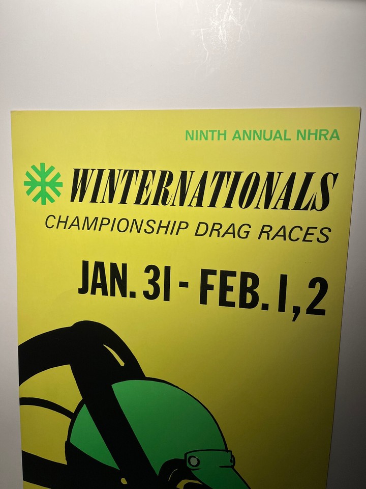 ORIGINAL 9 th ANNUAL NHRA 1969 WINTERNATIONALS DRAG RACE POSTER | eBay