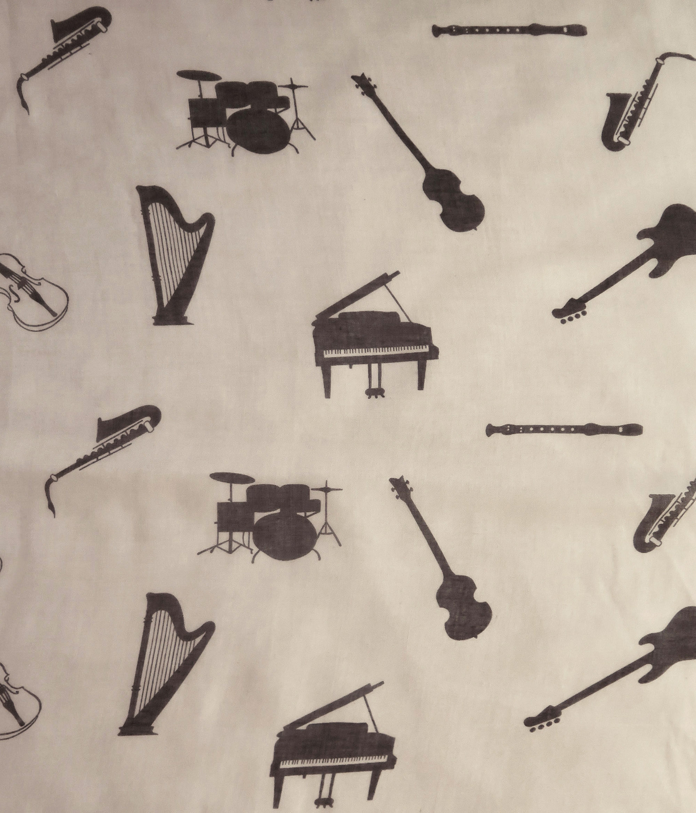 Musical Instruments Print Ladies Scarf Shawl Wrap Oversized Lightweight ...