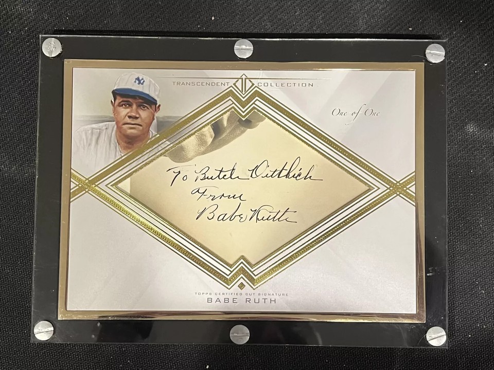 BABE RUTH 2016 Topps Transcendent Cut Auto #1/1 GOLD Framed Oversized ...