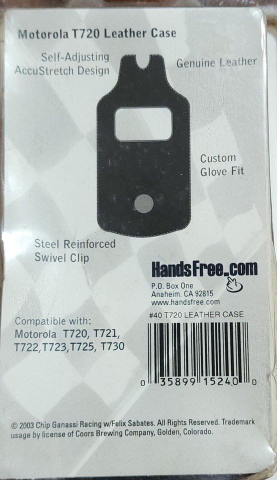 New #40 Sterling Marlin Leather Belt Clip Phone Case f/Motorola T720 ...