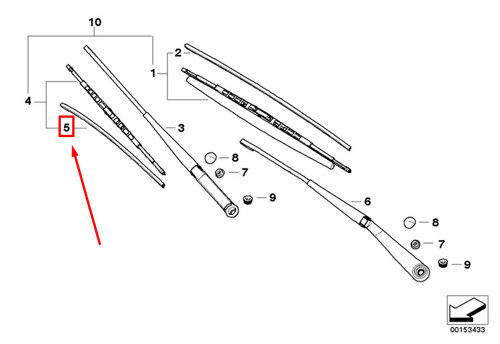 NEW BMW X3 E83 WINDSHIELD WIPER ARM 3453537 61613453537 ORIGINAL NO ...