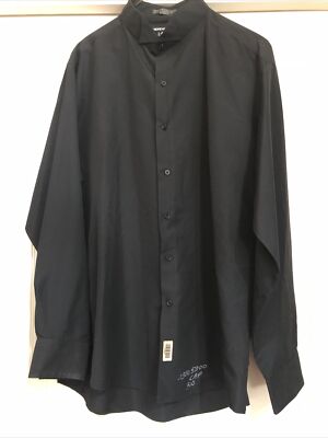 Andrew Fezza Men's L-5 Dress Shirt Size 16-16.5" Neck 34-35" BLACK ...